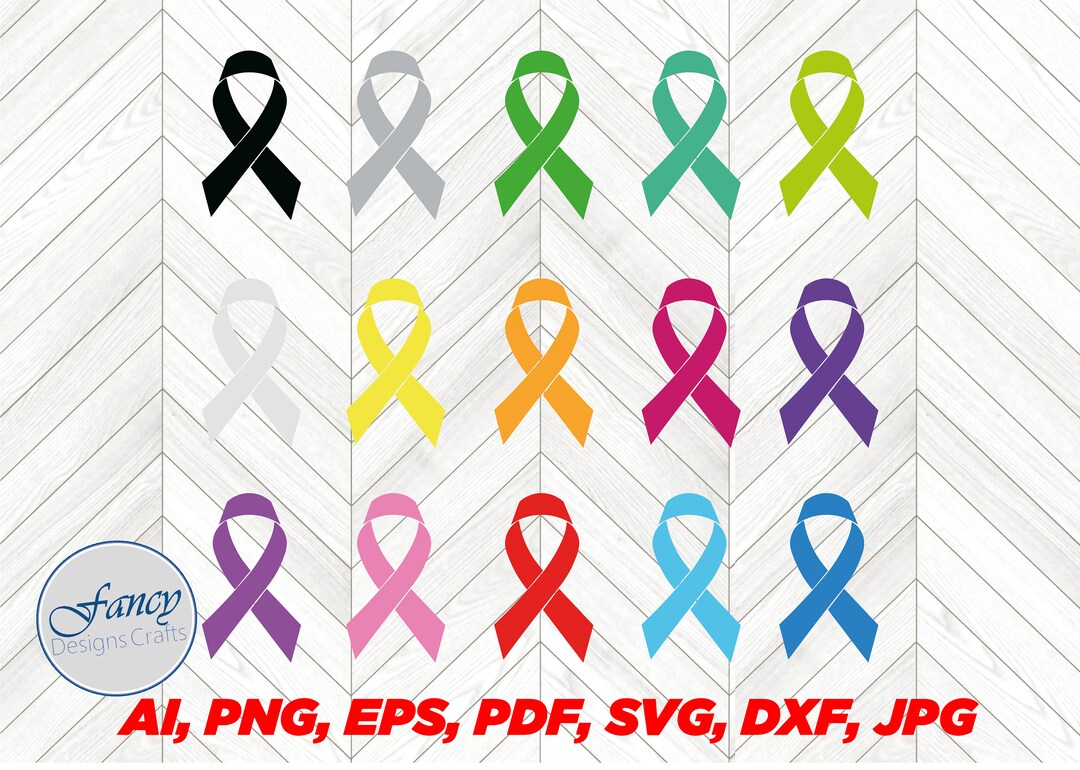 Cancer Ribbon Svg, Breast Cancer Vector, Cancer Awareness Ai, Png, Pdf ...