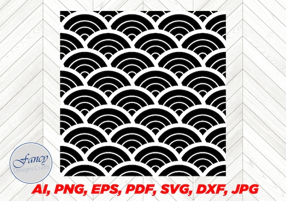 Japanese Wave Ornament Svg Seamless Pattern Japanese Retrò | Etsy