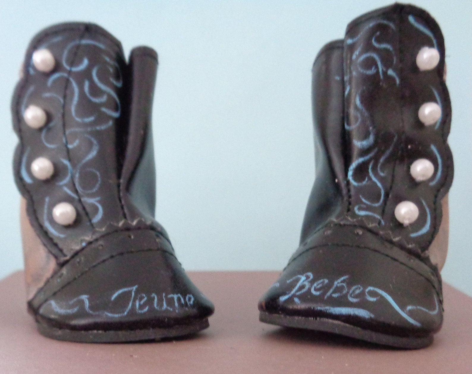 Hand-painted Faux Leather Doll Boots, Painted Vinyl Jumeau Boots, Deer ...
