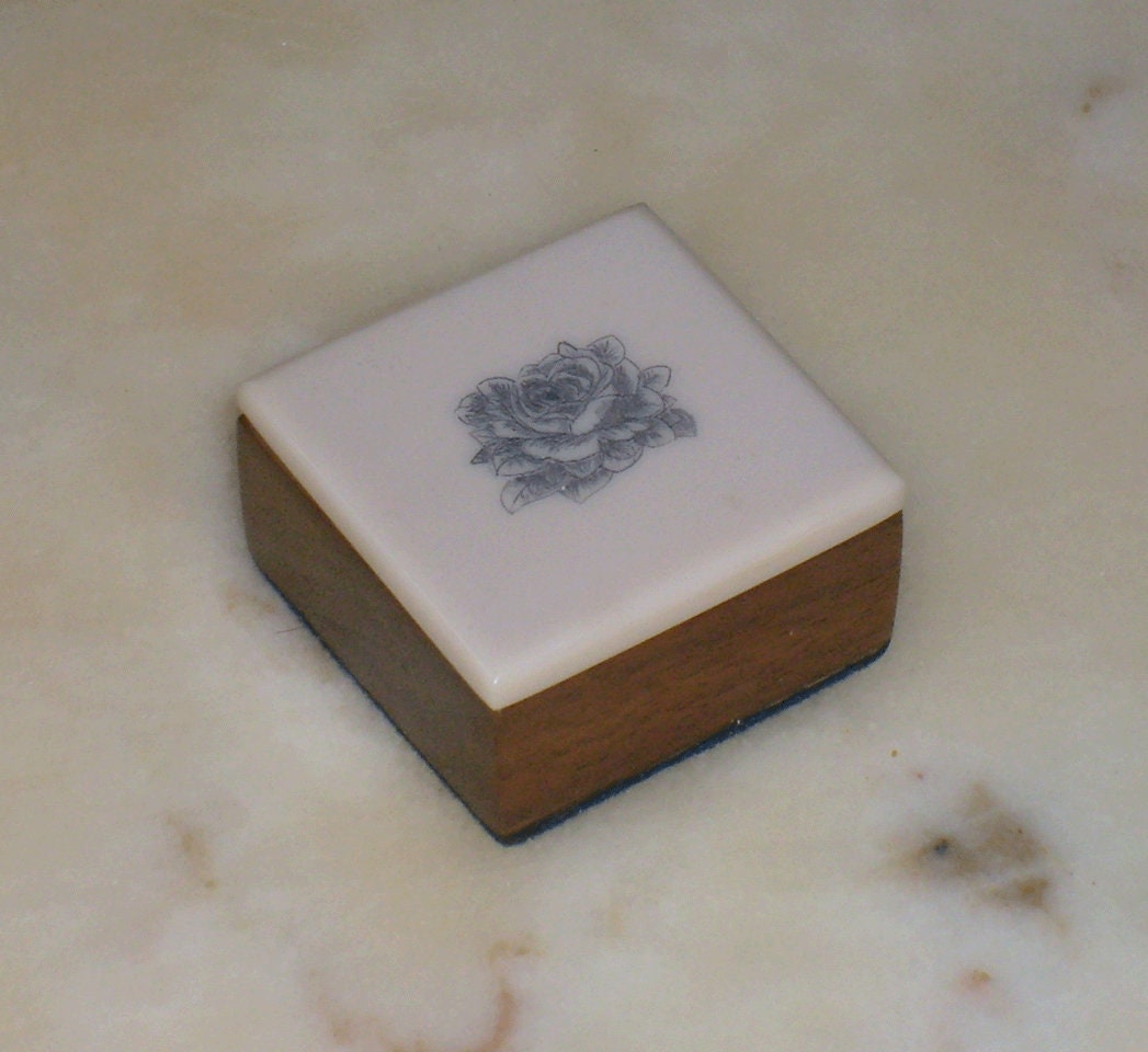 Hand-etched Corian-topped Keepsake Box, Jewelry Box With Country Rose ...