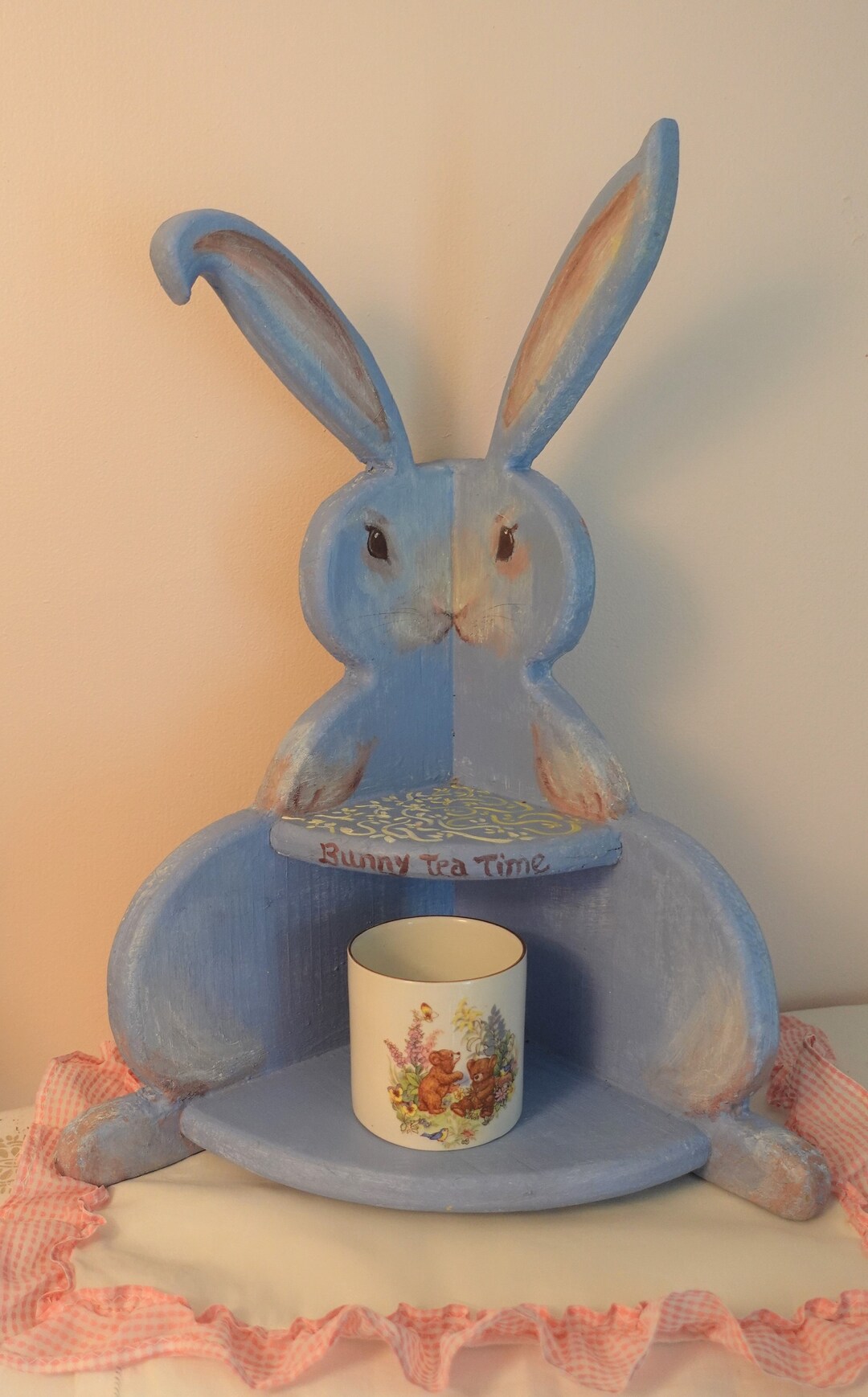 SALE! Now 30.00 Summer! Was 65.00! Hand-painted Bunny Rabbit Corner ...