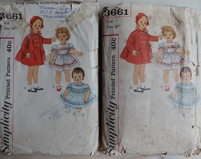 NEW! Simplicity #3661: *RARE* ORIGINAL 1959 Ideal Playpal Patterns, 32 ...