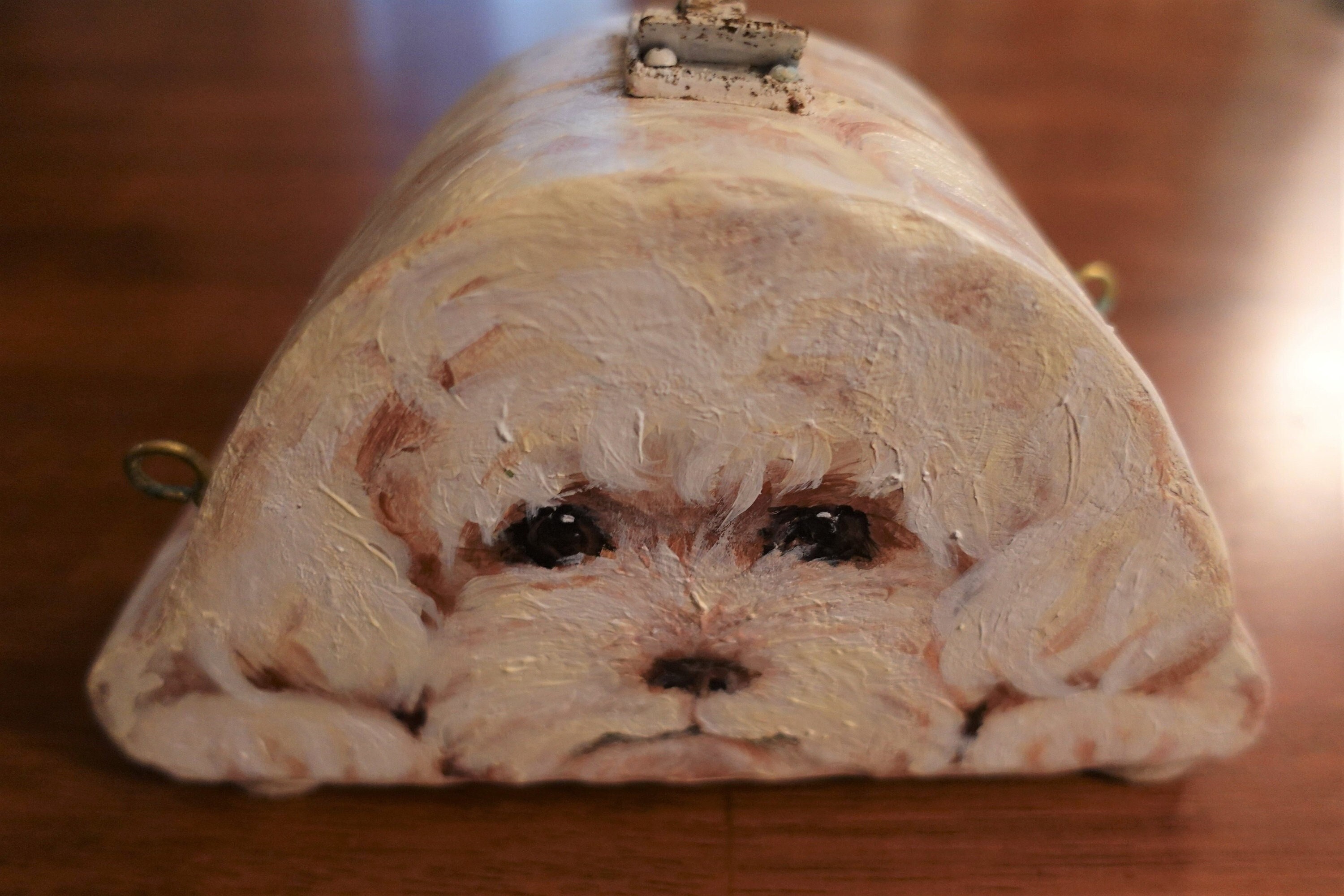 Hand-painted Figural Wood Puppy Purse, Doll Purse, Hand-band Sawn Wood ...