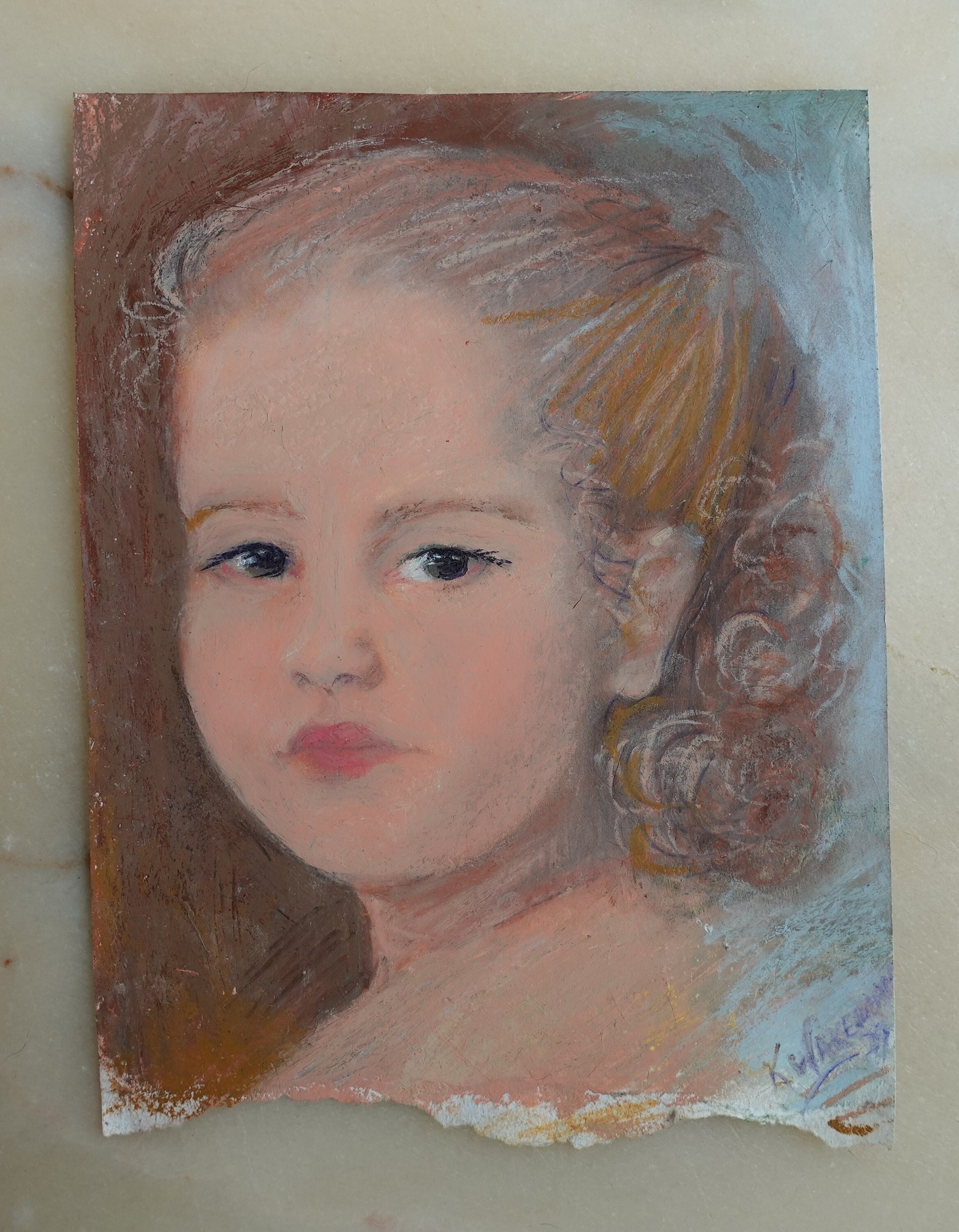Hand Painted Girl Portrait, French Country Girl Art, Victorian Girl ...