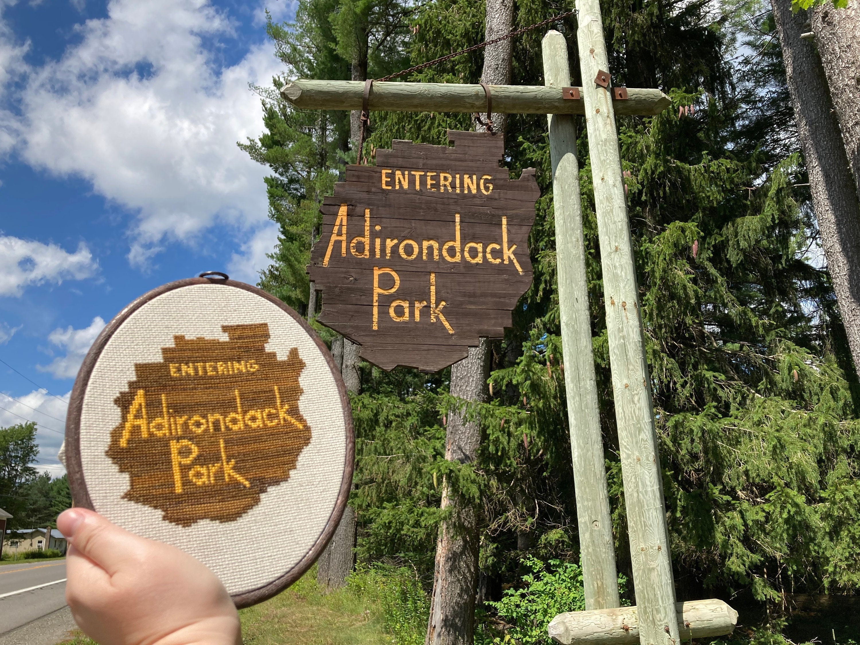 Entering Adirondack Park Sign Cross Stitch Pattern (PDF Only, Instant ...