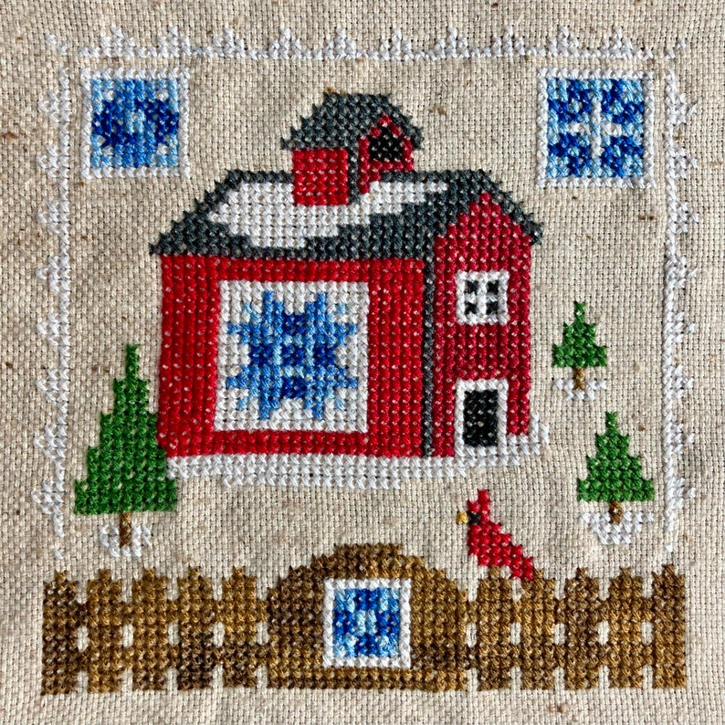 Winter Barn Quilt Cross Stitch Pattern (PDF Only, Instant Download) - Etsy