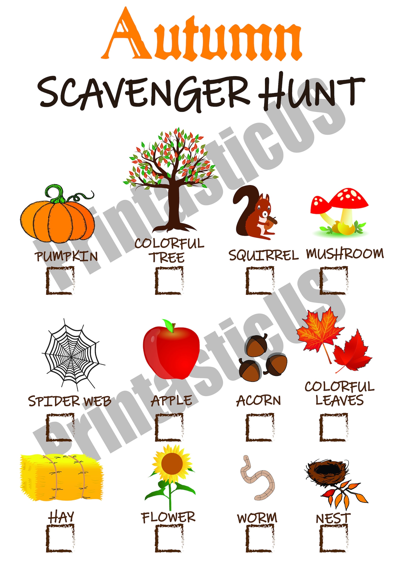 Autumn Scavenger Hunt Fall Activity Fun Outdoor activity for | Etsy