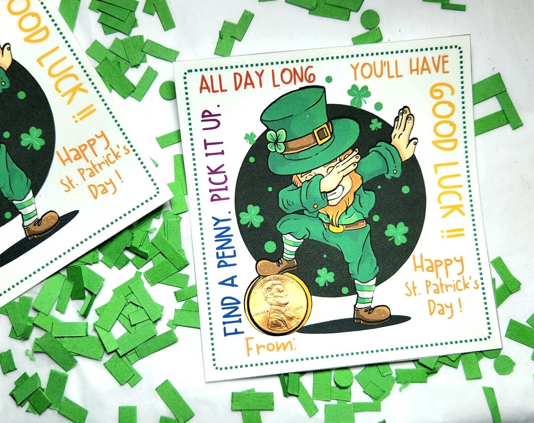 St Patricks Day Printable Lucky Penny T Tag For Classmates Etsy