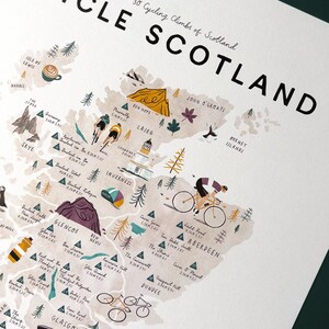Cycle Scotland - A3 Illustrated Map Checklist. 30 Cycling Climbs of ...