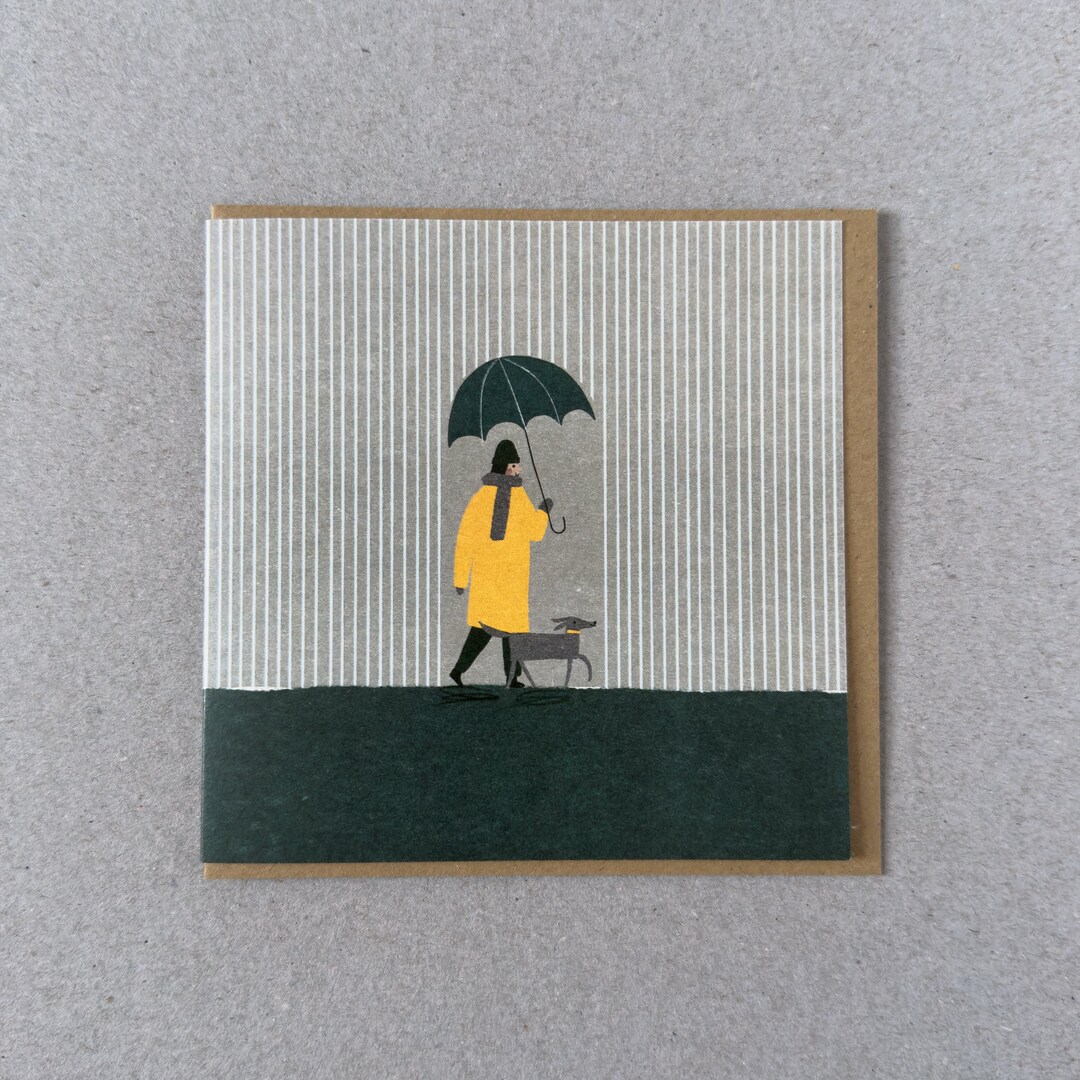 Greetings Card - Walk in the Rain - Etsy