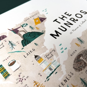 The Munros - A2 Illustrated Map Checklist. the Complete 282 Munro ...