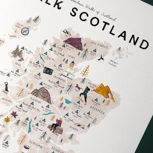 Walk Scotland - A3 Illustrated Map Checklist. 30 Mountain Walks of ...