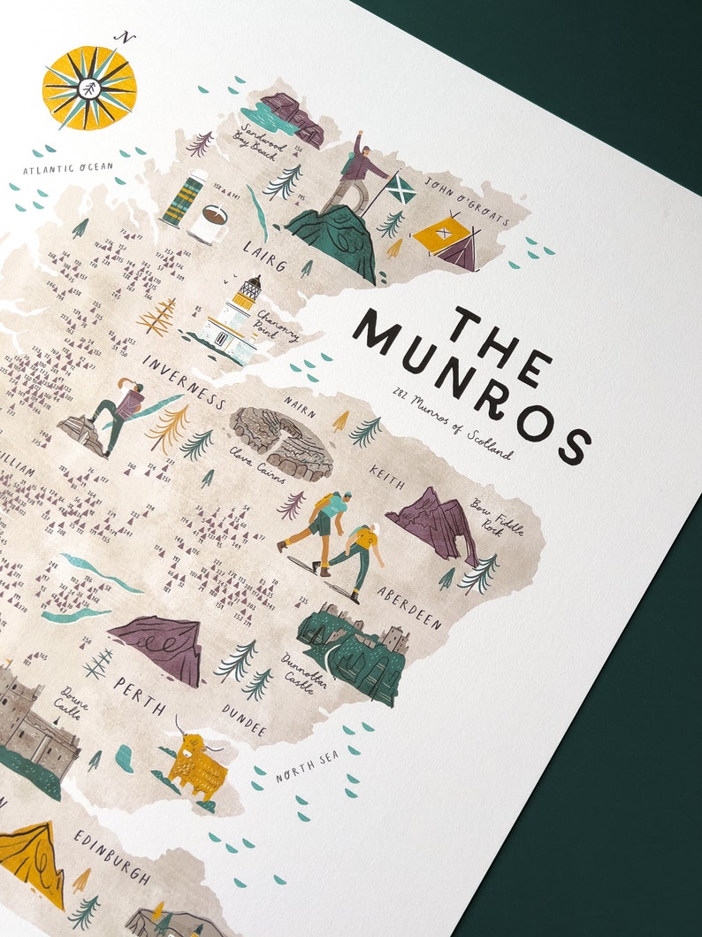 The Munros - A2 Illustrated Map Checklist. the Complete 282 Munro ...