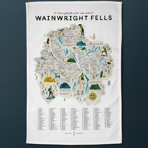 Wainwright Fells Tea Towel - 214 Wainwright Fells of the Lake District ...