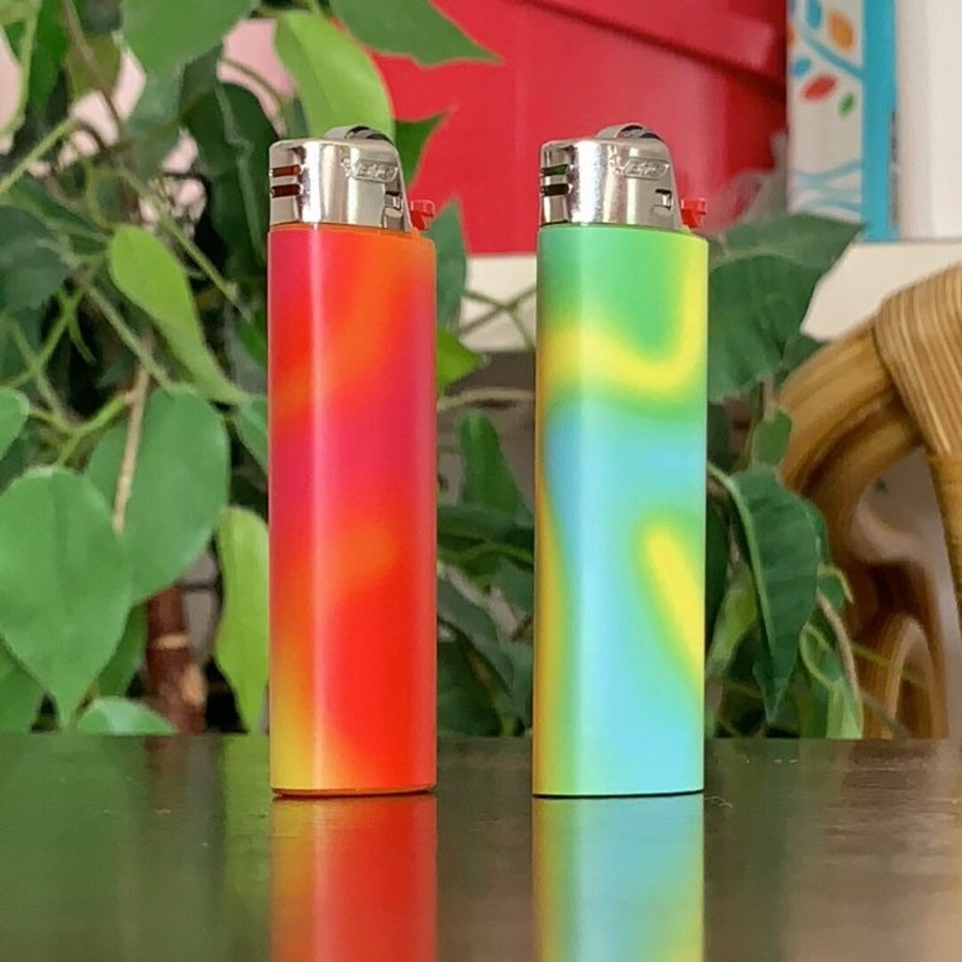 Cute Lighter Wraps Gradient Neon Liquid Swirl Waterproof Stickers ...