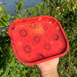 Sun Moon & Stars Rolling Tray Premium Metal Decorative Tray Vintage ...