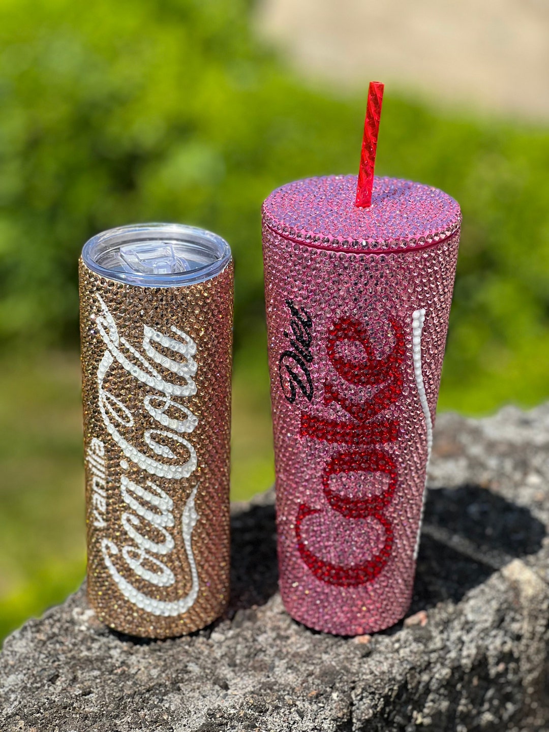 Bedazzled Tumbler Pink Diet Soda Bling Tumbler Rhinestone - Etsy