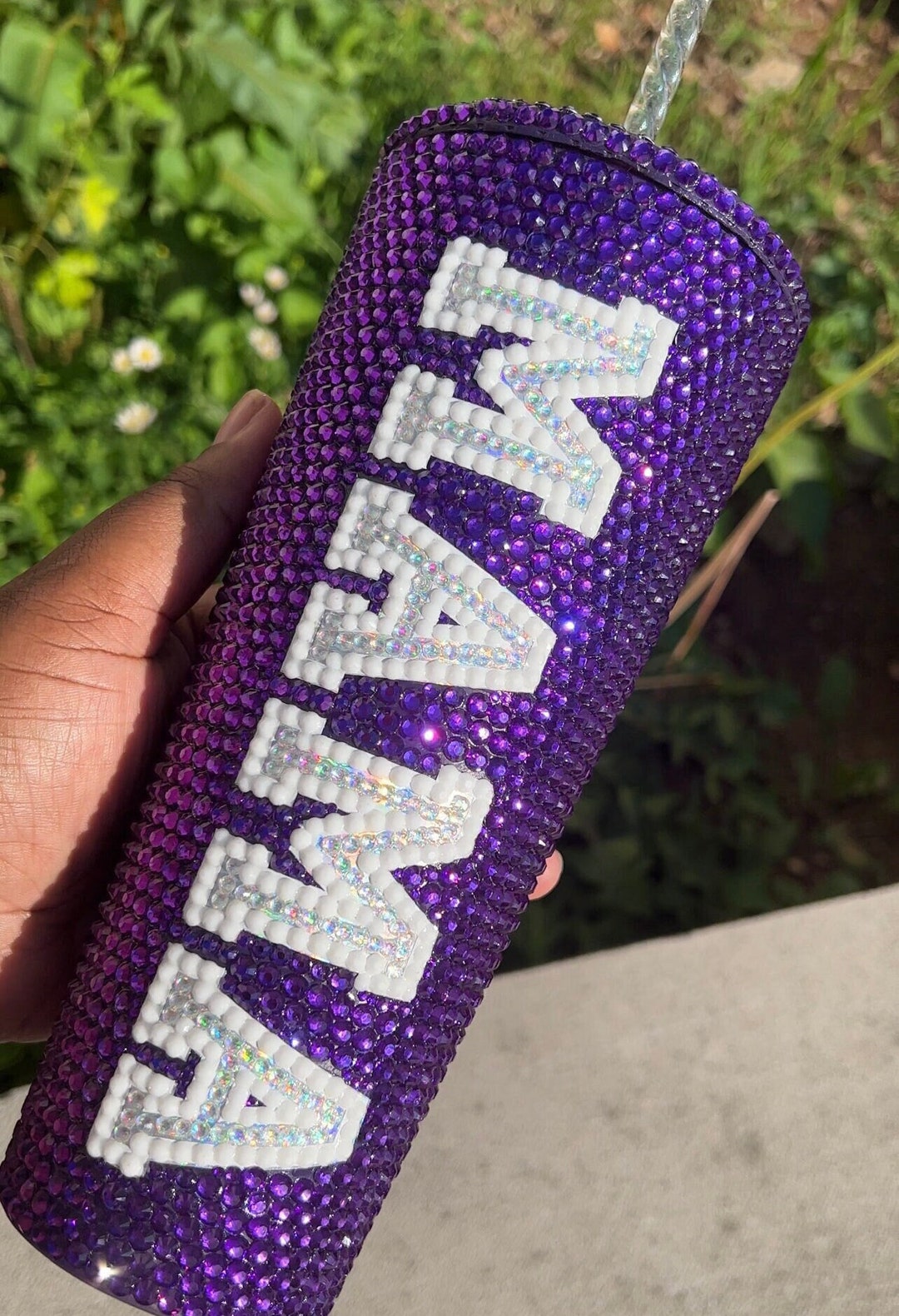 Bling Varsity Print Tumbler, Pastel Coffee Bedazzled, Iced Coffee ...