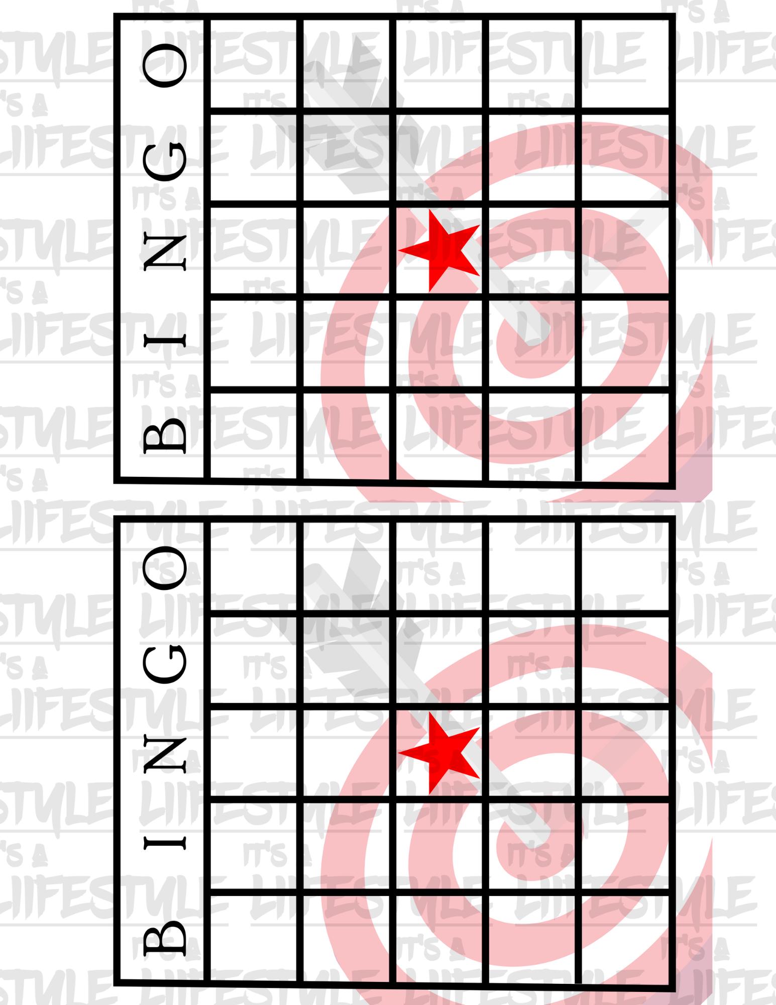 Printable Blank Bingo Cards – Customizable Game, Unicorn & Bullseye ...