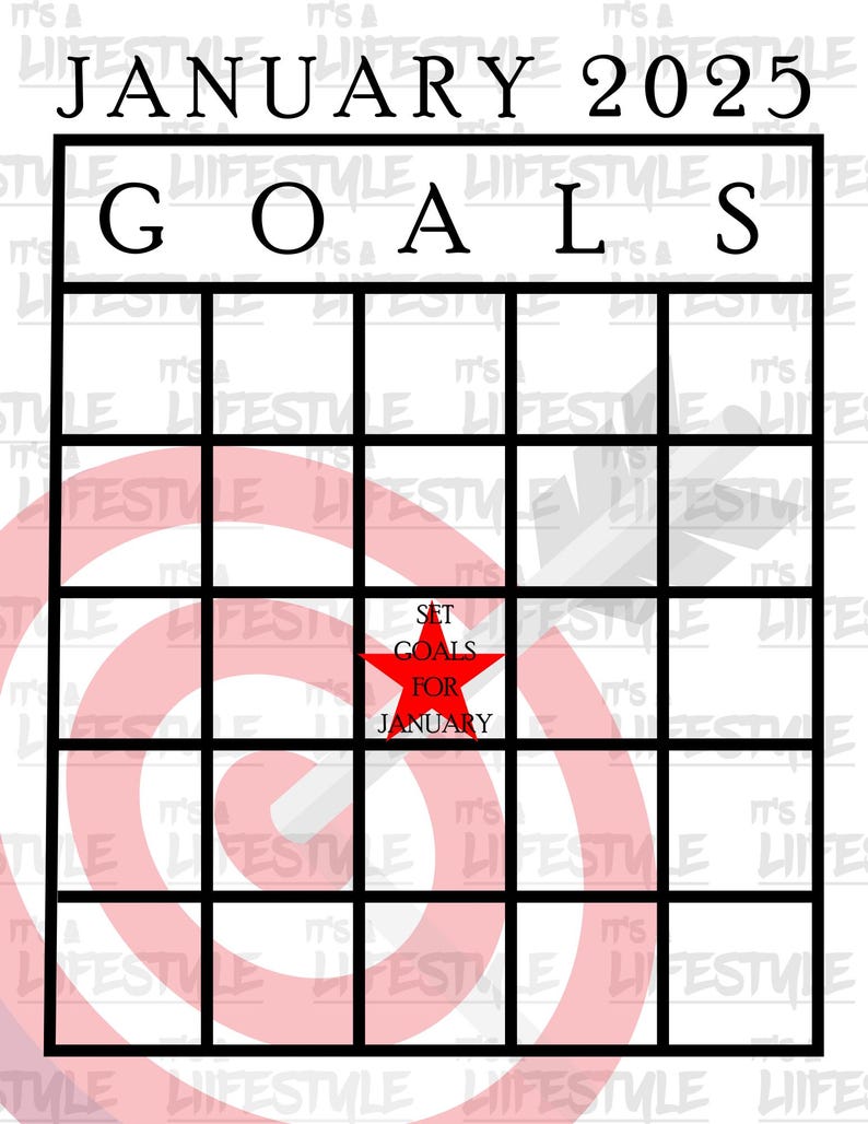 2025 GOALS BINGO CARDS | Printable Goal-setting Template for New Year’s ...