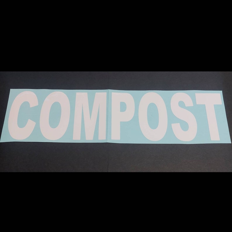 Recycle Symbol/ Trash/ Compost Text Garbage Can Adhesive Vinyl Decal ...
