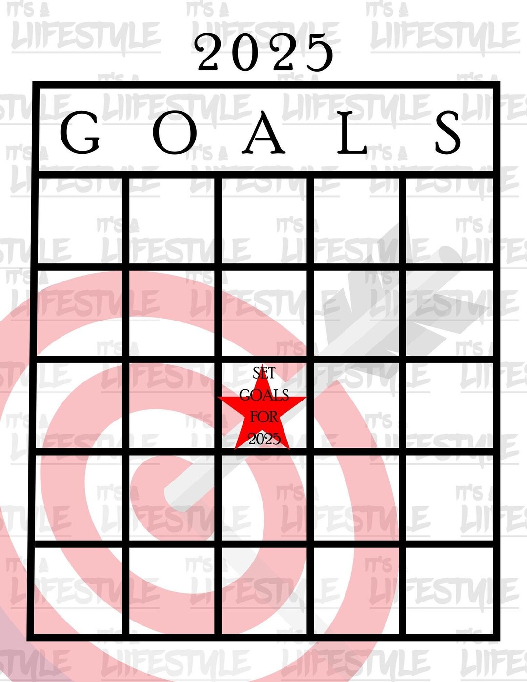 2025 GOALS BINGO CARDS | Printable Goal-setting Template for New Year’s ...