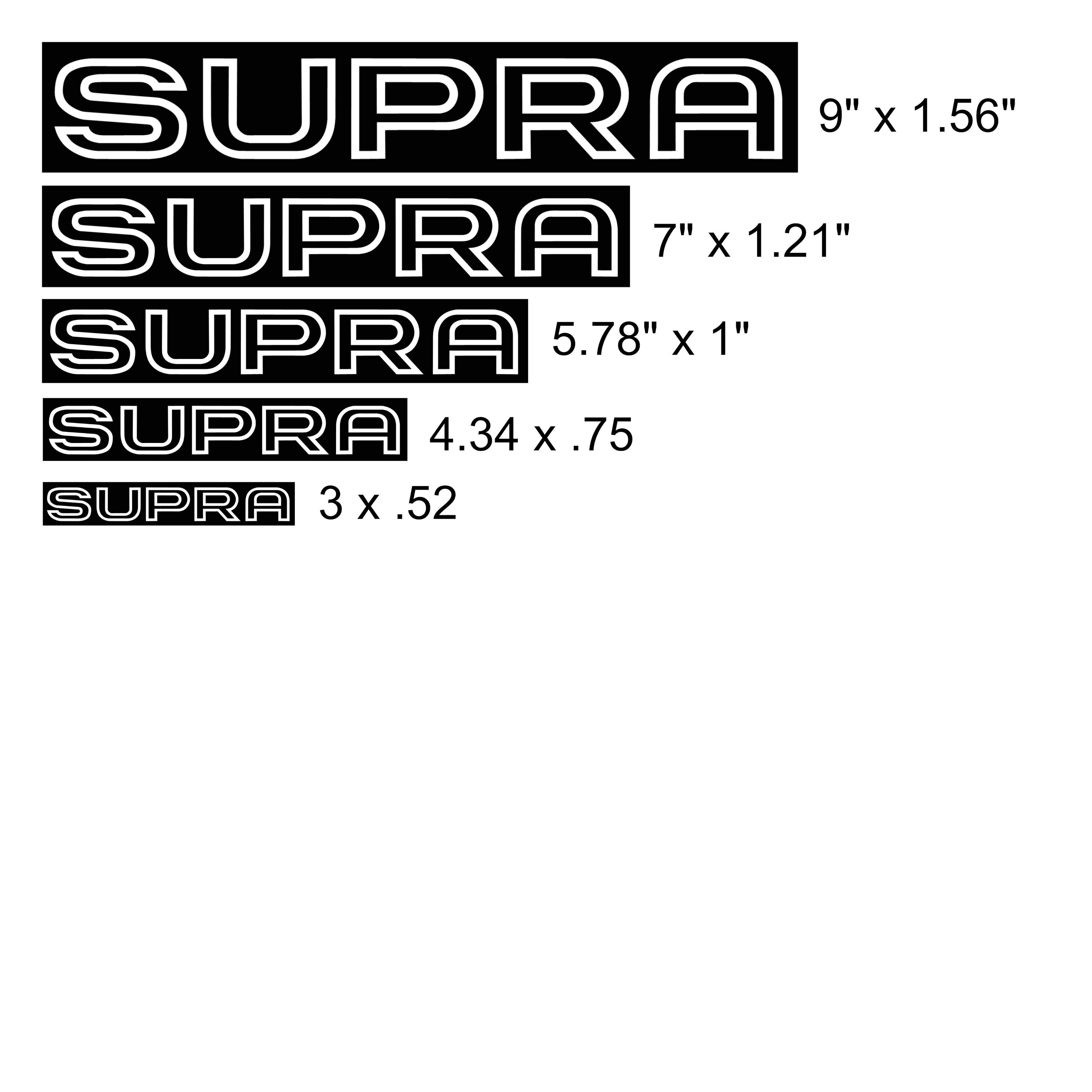 SUPRA | Adhesive Vinyl Decal Sticker for Automotive Vehicle, Automobile ...