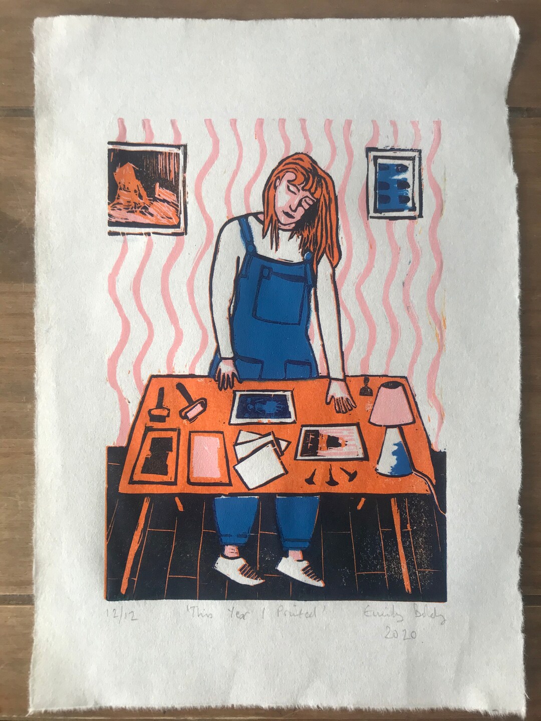 Original Reduction Lino Print 'this Year I Printed' Limited Edition ...