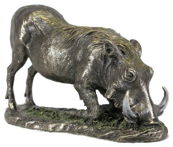 Standing Warthog Animal Statue Sculpture