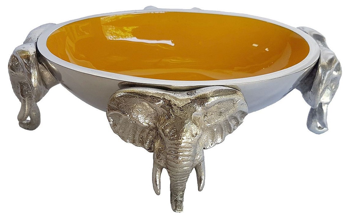 Elephant Design Snack Bowl Baked Enamel Finish, African, Decor, Art ...