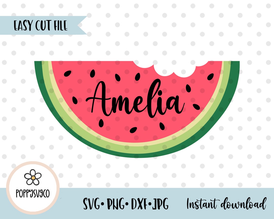 Custom Name Watermelon Cut File, Watermelon Svg, Watermelon Png, One in ...
