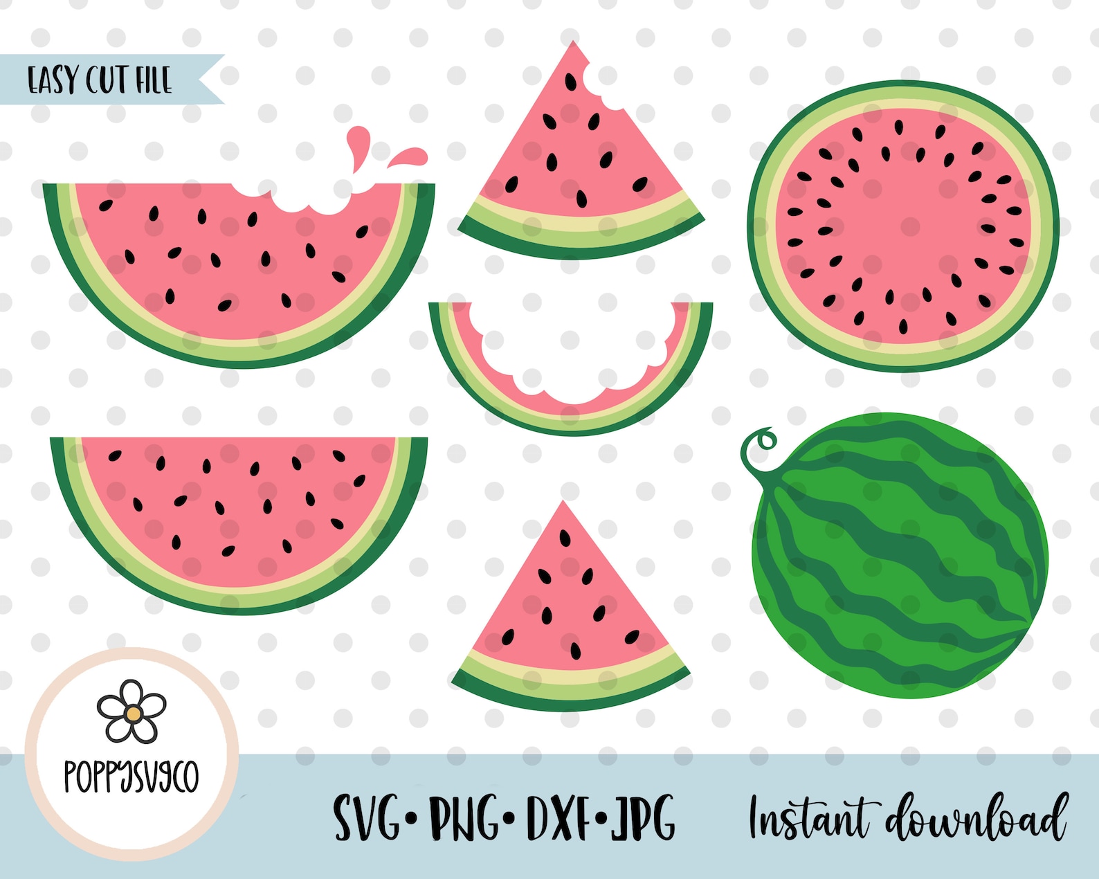 7pcs Watermelon Cut File Watermelon Svg Watermelon Png One - Etsy