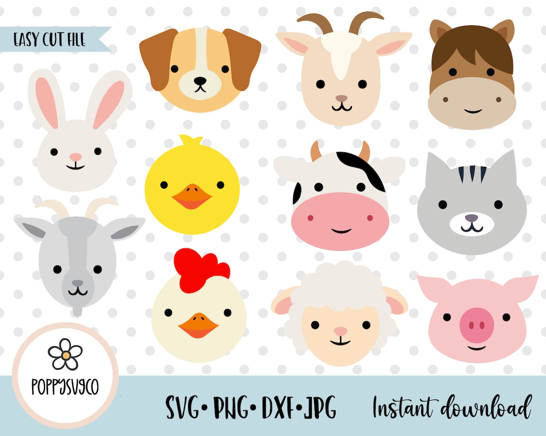 Farm Animal SVG Bundle Farm Animals Svg, Cow Svg, Chicken Svg, Animal ...