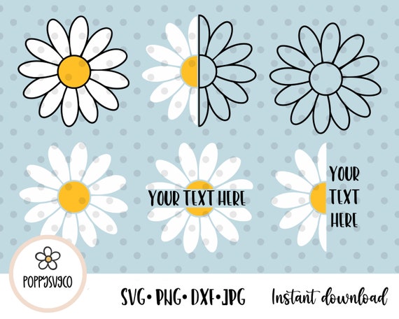 Daisy SVG Daisy Split Svg Flower Svg Groovy Flower Half - Etsy Australia