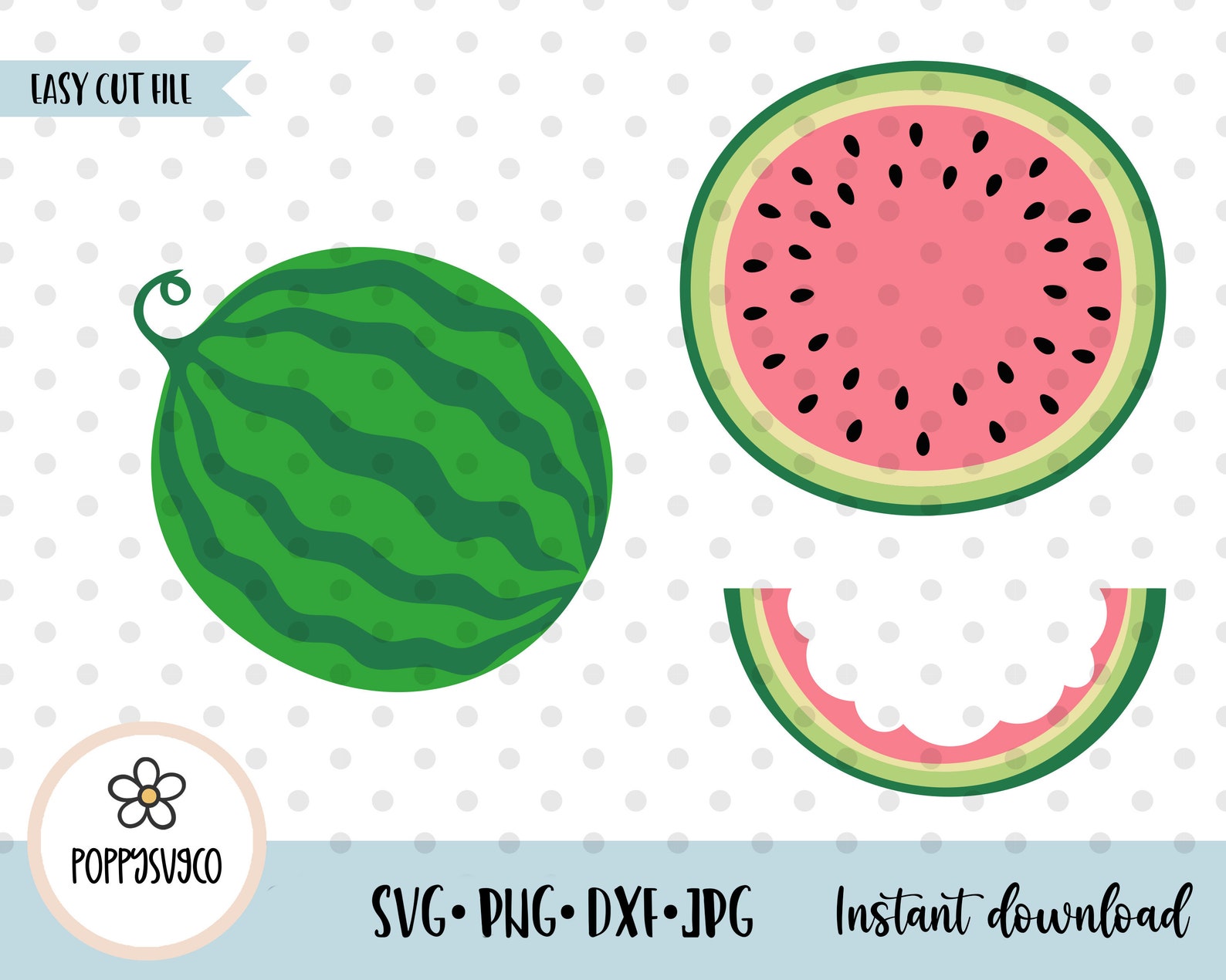 7pcs Watermelon Cut File Watermelon Svg Watermelon Png One - Etsy