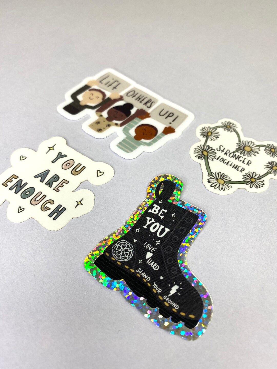 Positivity Sticker Pack- Transparent, Glitter and Heavy Duty Stickers ...