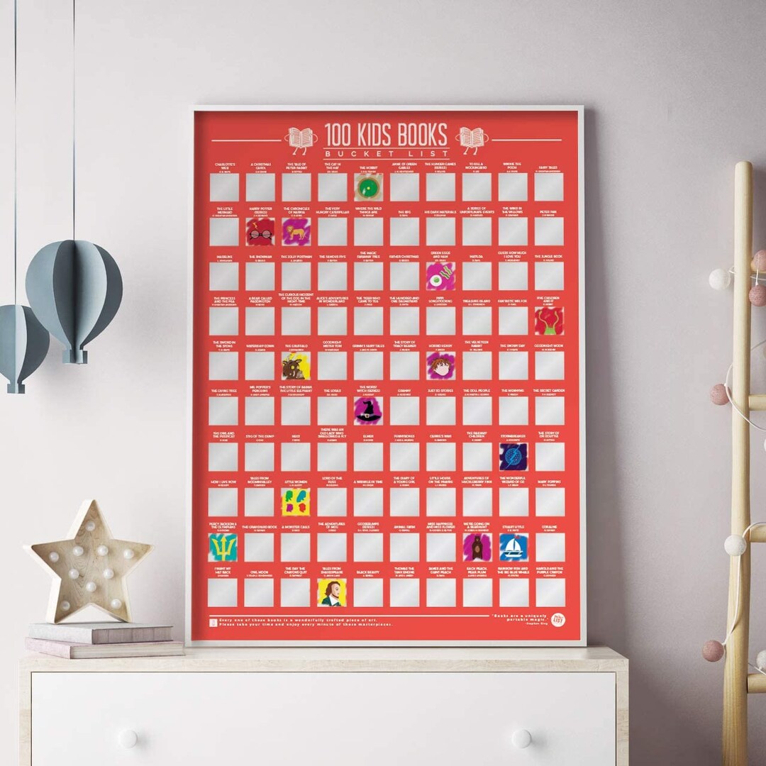 100 Kids Books Scratch off Bucket List Poster - Etsy
