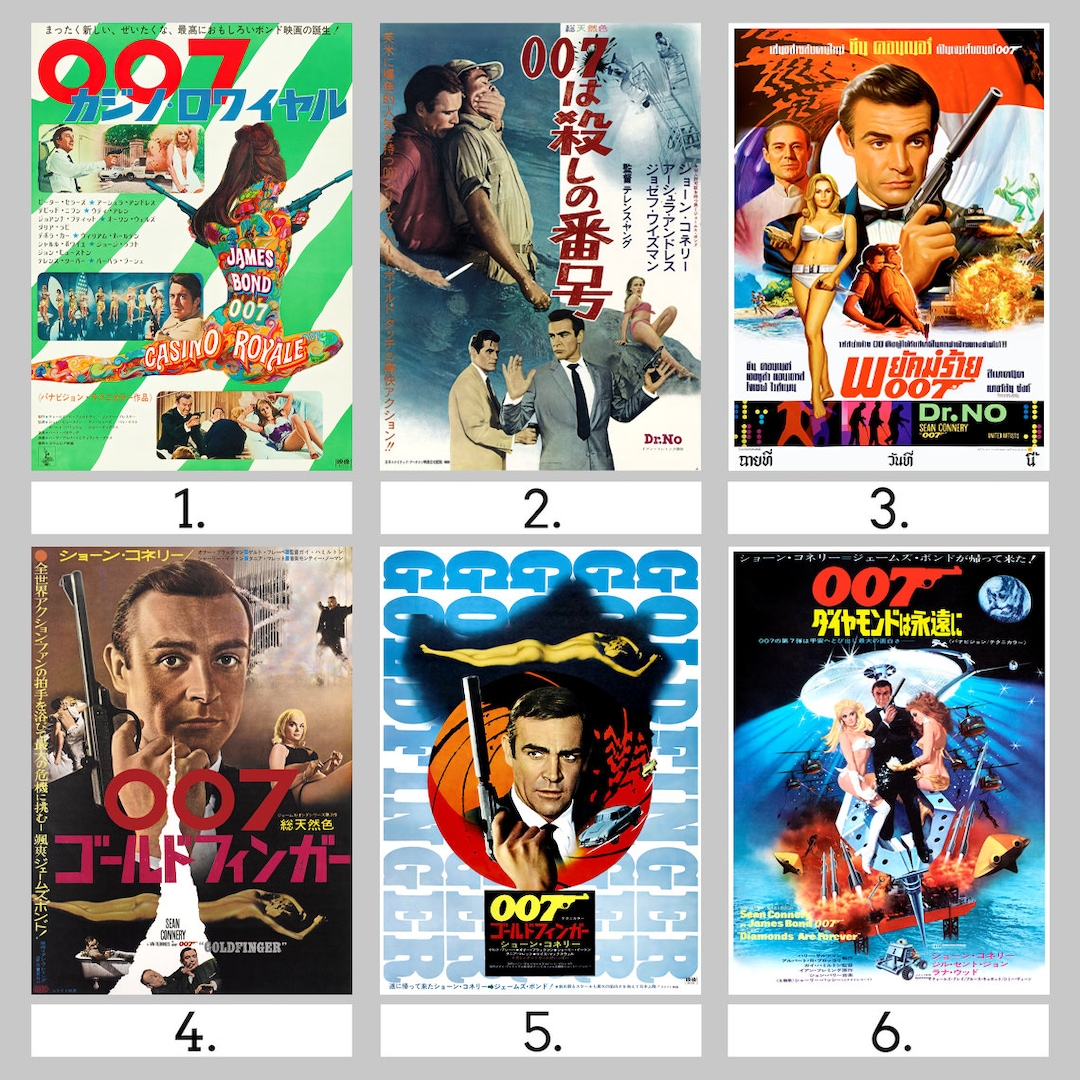 007 James Bond Posters 24 Models Dr. No Poster Goldfinger Poster You ...