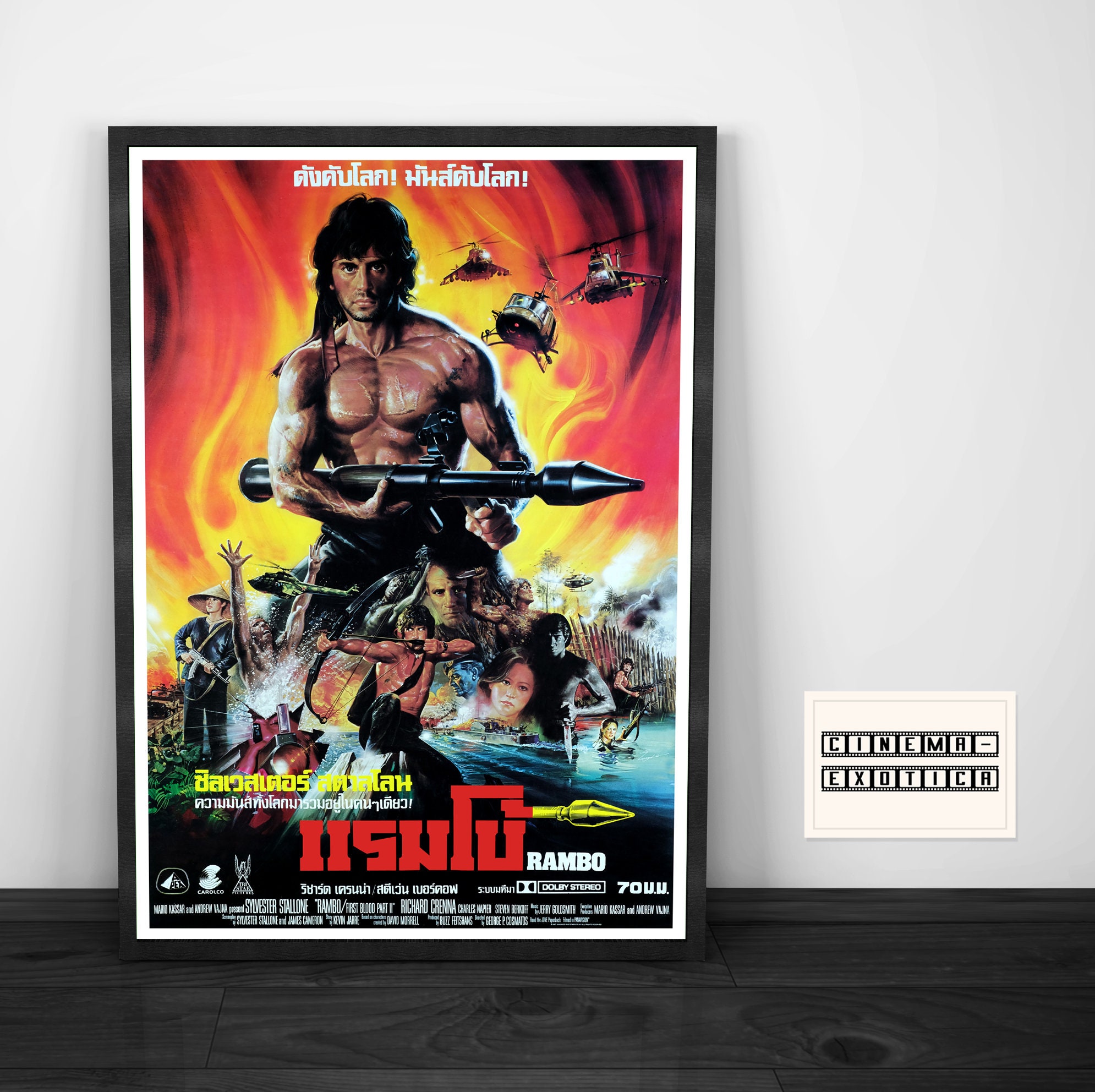 Rambo 2 1985 Thai Version Vintage Movie Poster Asian - Etsy