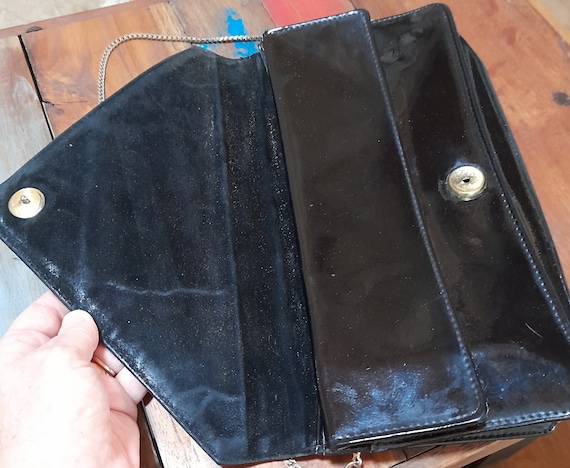 Vintage patent leather envelope style shoulder bag wi… - Gem