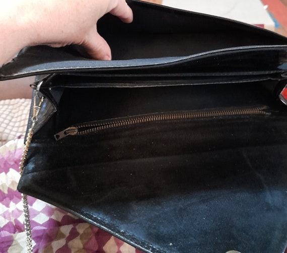 Vintage patent leather envelope style shoulder bag wi… - Gem