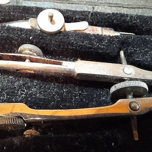 Vintage French Geometry/ Technical Drawing Set in Black Hard Case - Etsy