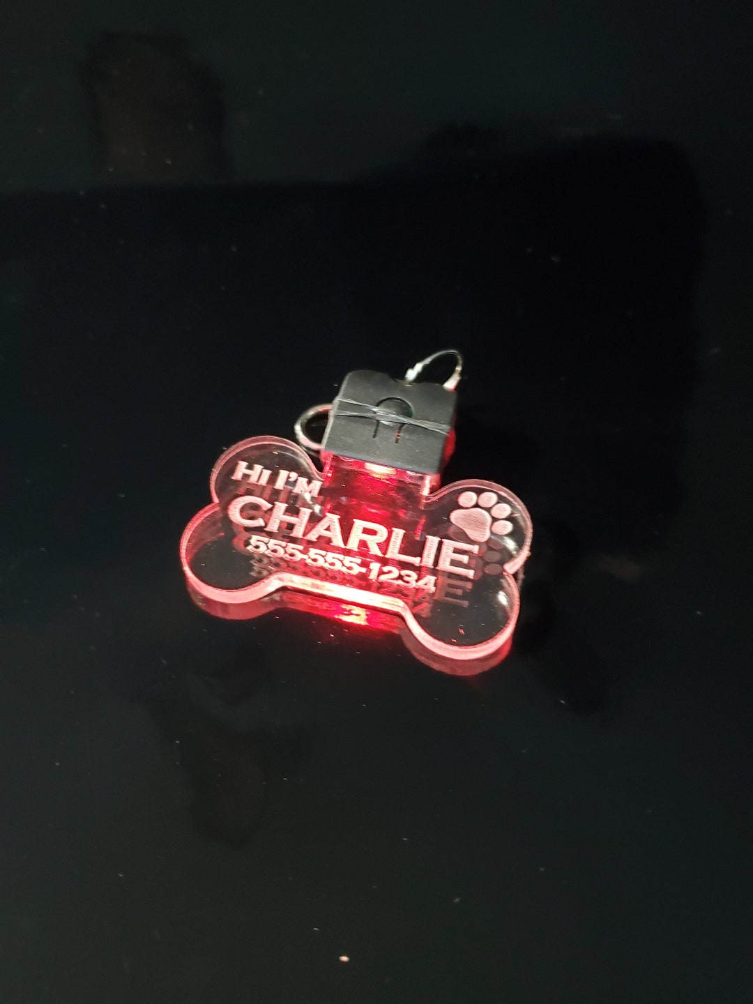 Personalized Acrylic LED Dog Tag - Etsy