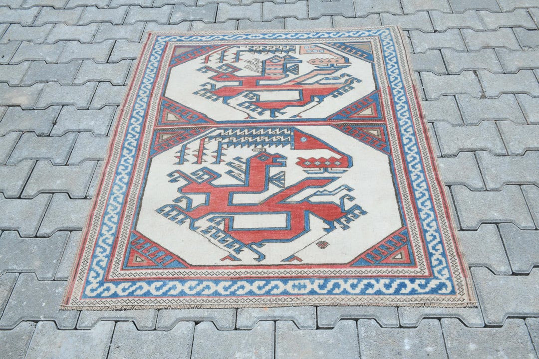 4x4 Rug,4x4 Oushak Rug,4x4 Vintage Rug,handmade Rug,wool Rug,oushak ...