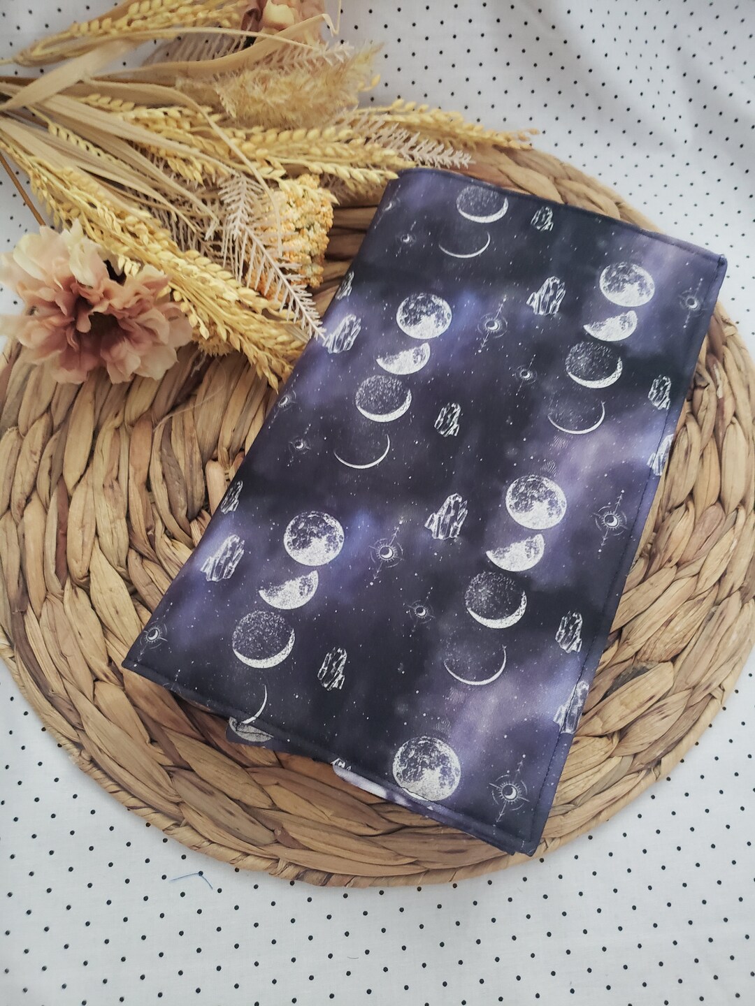 Mystereal Moon Phase Book Cover-adjustable Book Cover-dust - Etsy