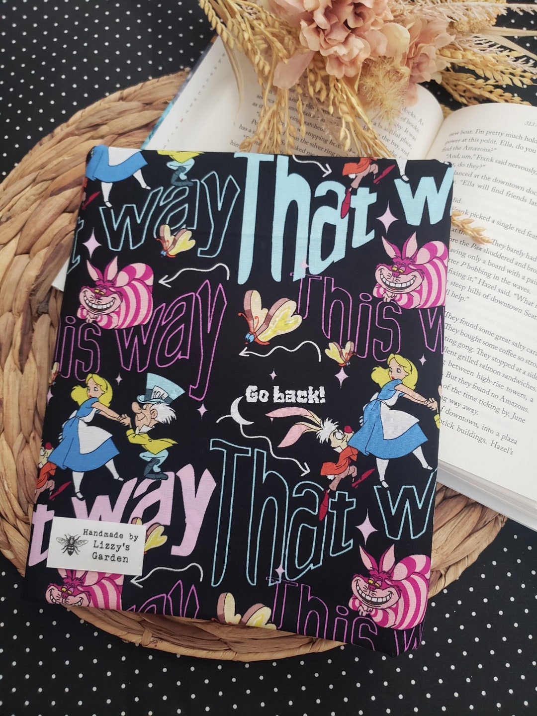 Alice in Wonderland This Way That Way Book Sleeve, Book Bag, Padded ...