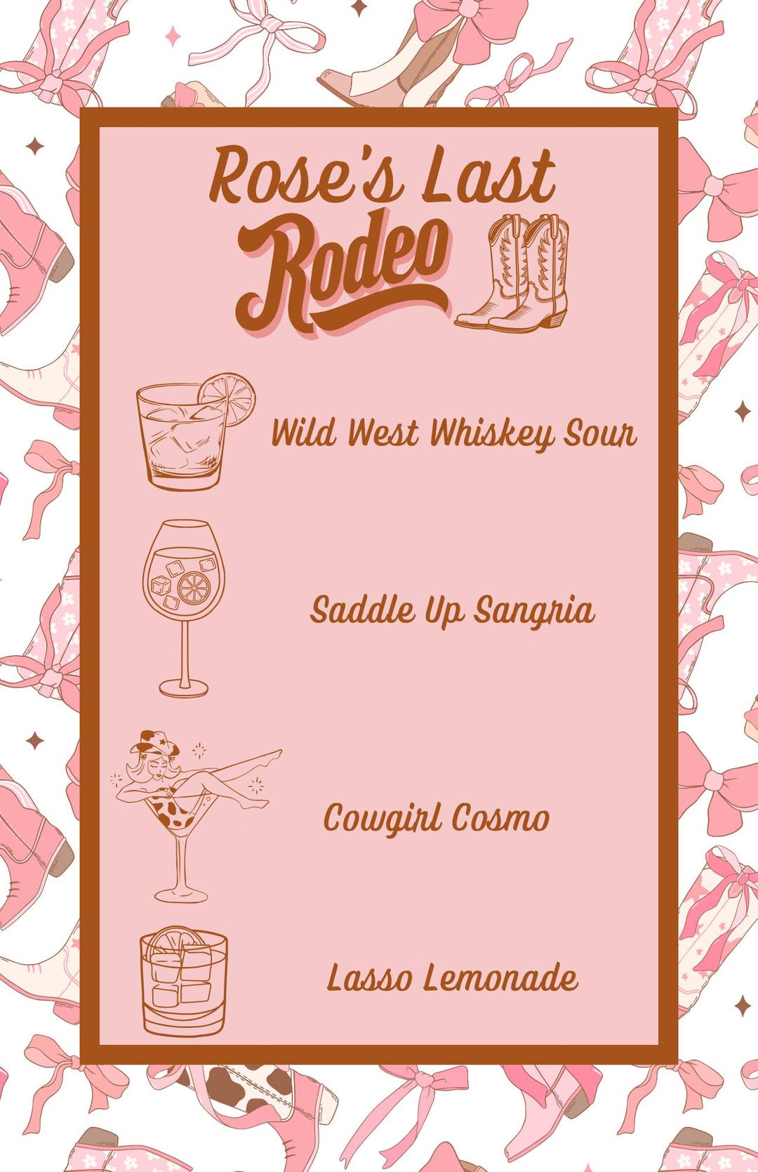 Same Day | Personalised Cocktail Menu for Wedding, Hen Do, Birthday ...