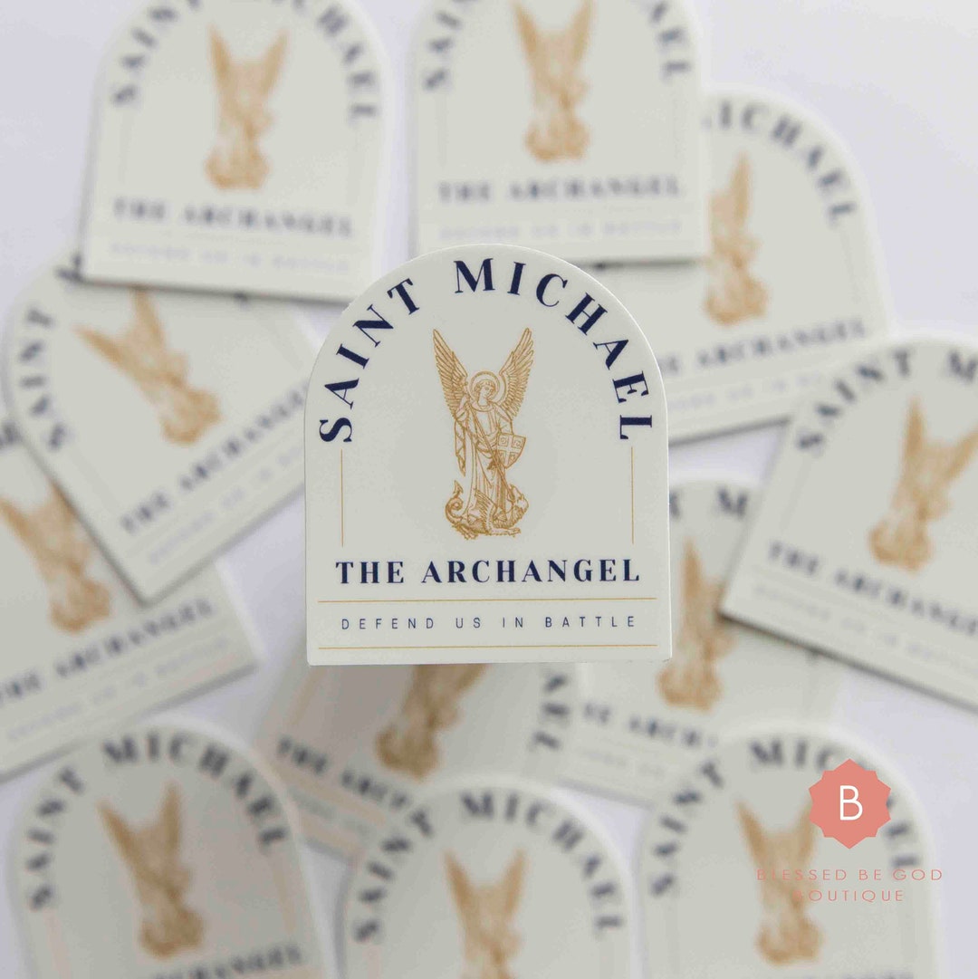 Saint Michael Archangel Sticker, Catholic Vinyl Sticker, Laptop Sticker ...