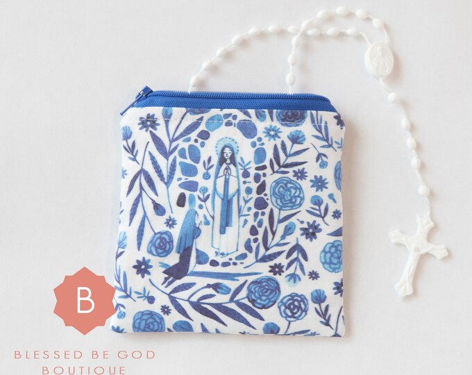 Catholic Coin Purse, Our Lady of Lourdes Purse, Rosary Holder, Coin ...