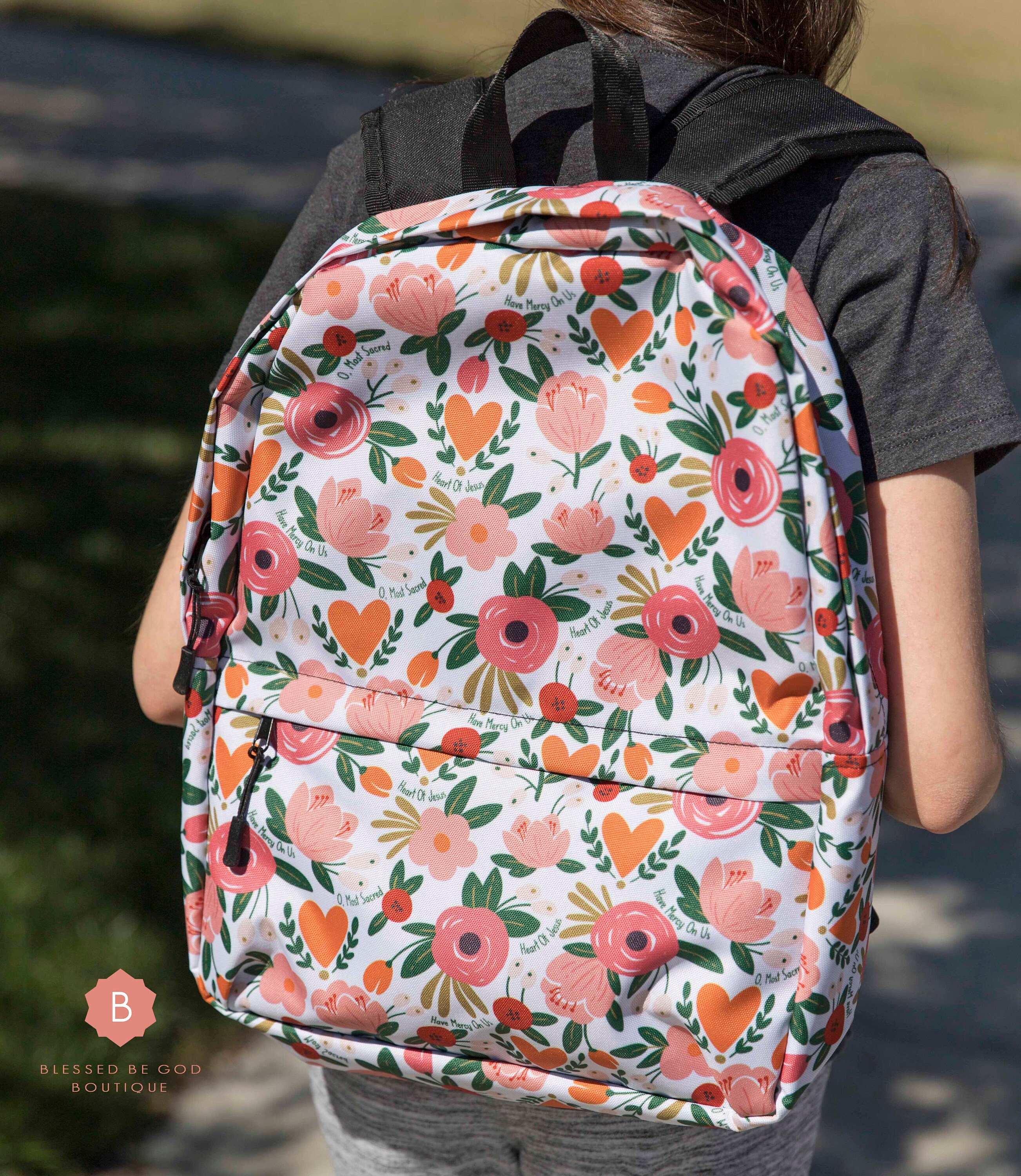 Catholic Backpack Sacred Heart of Jesus Catholic Bag - Etsy